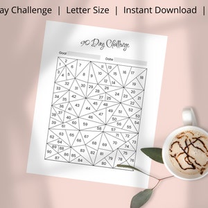 Printable 90-day Challenge Tracker | 90 Days Goal Setting Planner ...