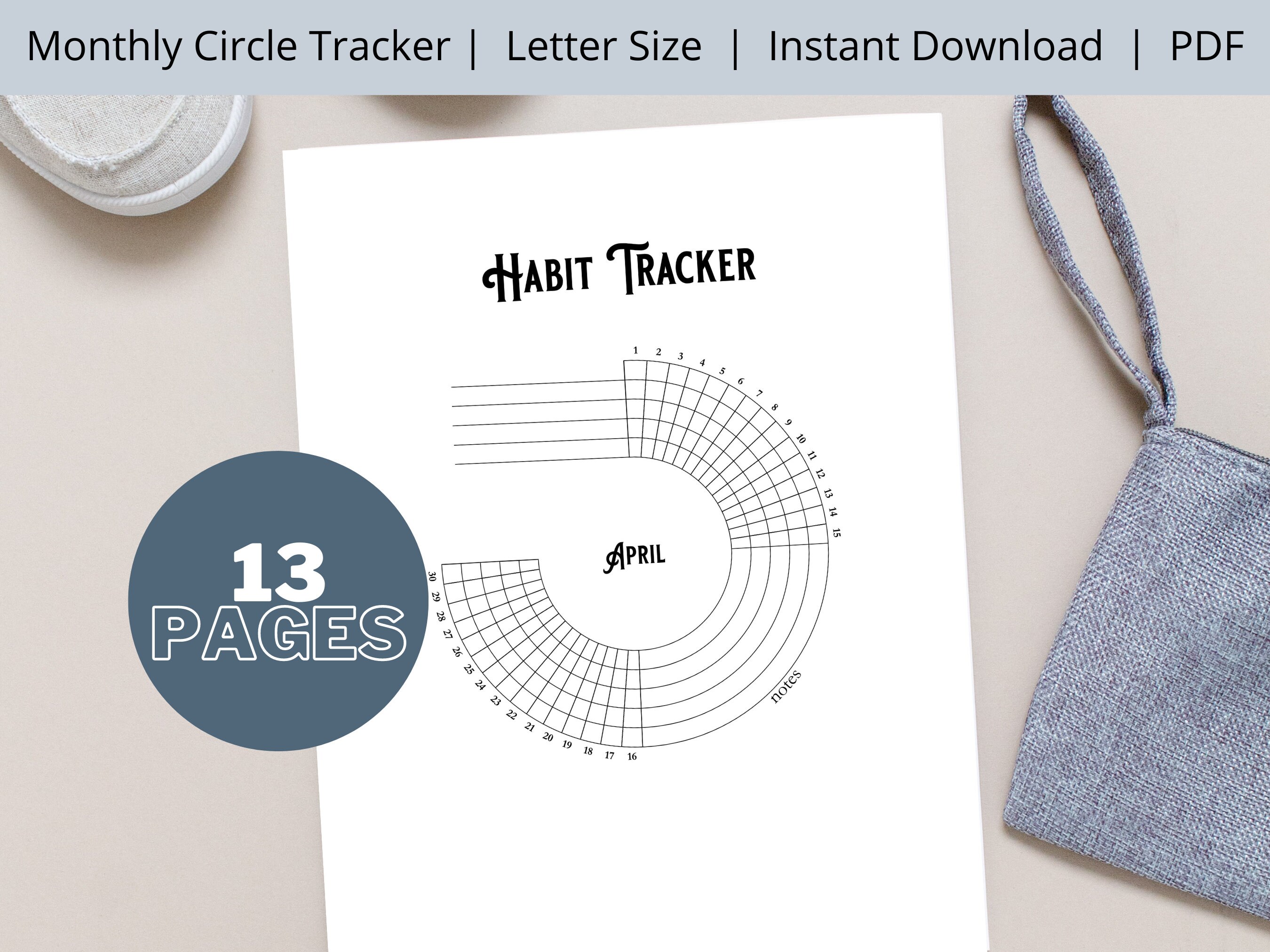 Circle Habit Tracker | Monthly Circle Tracker | Routine Chart Printable ...