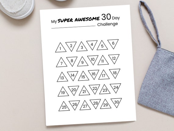 Printable 30-day Challenge Tracker 30 Days Goal Setting | Etsy