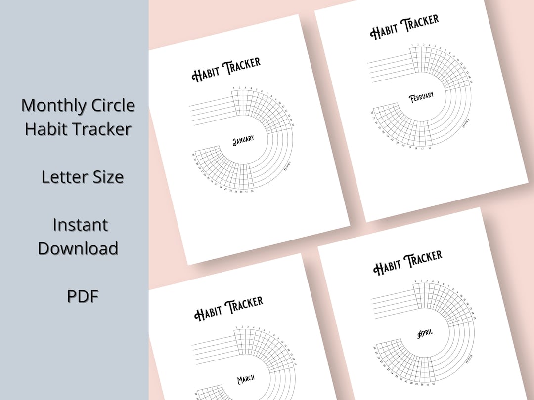 Circle Habit Tracker | Monthly Circle Tracker | Routine Chart Printable ...