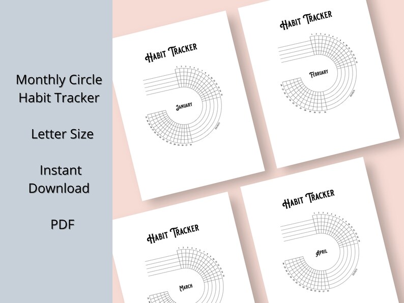 Circle Habit Tracker | Monthly Circle Tracker | Routine Chart Printable ...