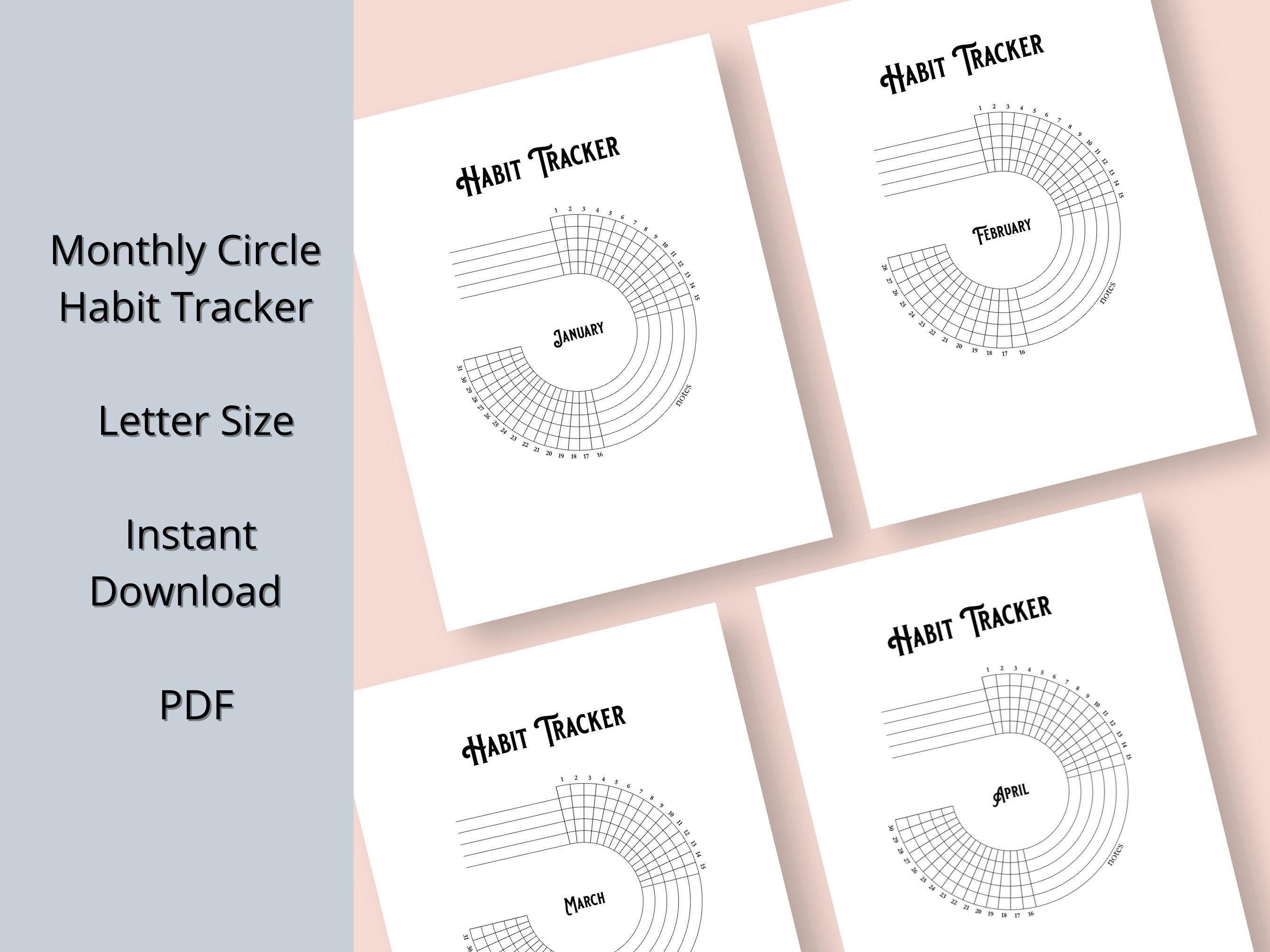 Circle Habit Tracker | Monthly Circle Tracker | Routine Chart Printable ...