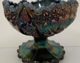 Vintage Bell by Fenton / Fenton Plum Amethyst Carnival Glass Hand Bell ...