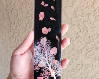 Mount Fuji Cherry Blossom Metal Bookmark, Nature Bookmark, Cherry ...