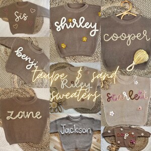 Hand Embroidered Custom Name Sweater - Etsy