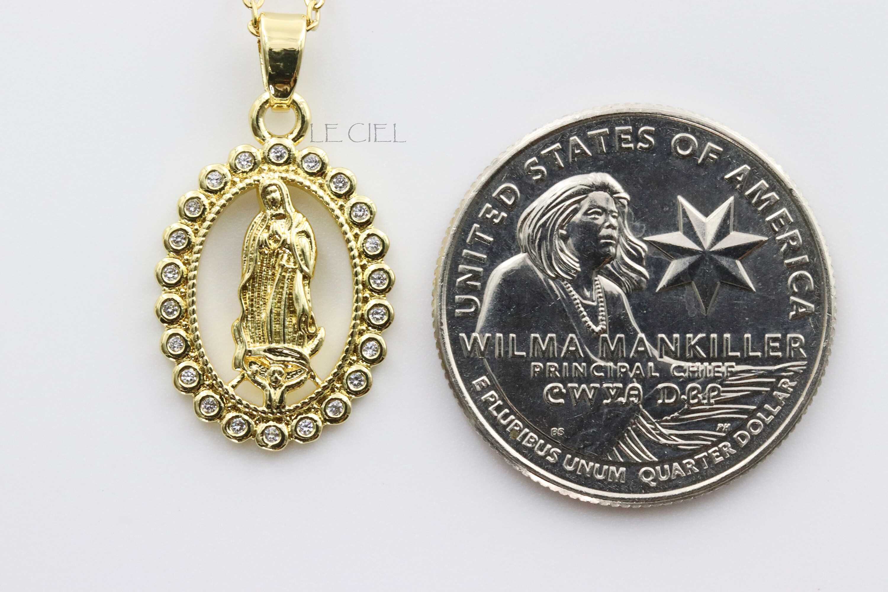 Virgin Mary Pendant Necklace 18k Gold Dipped Virgin Mary - Etsy