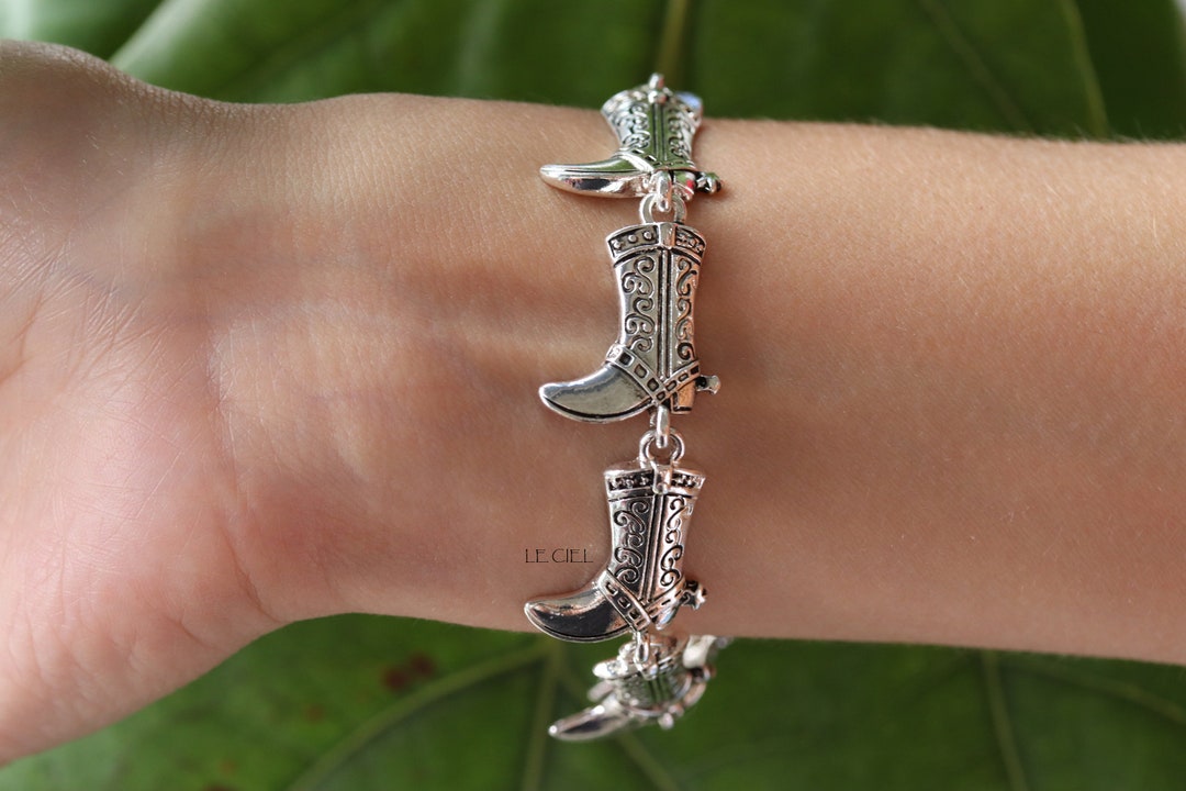 Cowboy Boots Chain Magnetic Bracelet Western Style Jewelry Rodeo ...