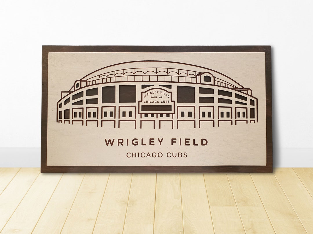 Wrigley Field Wood Wall Sign for Home or Office, Chicago Cubs Stadium ...