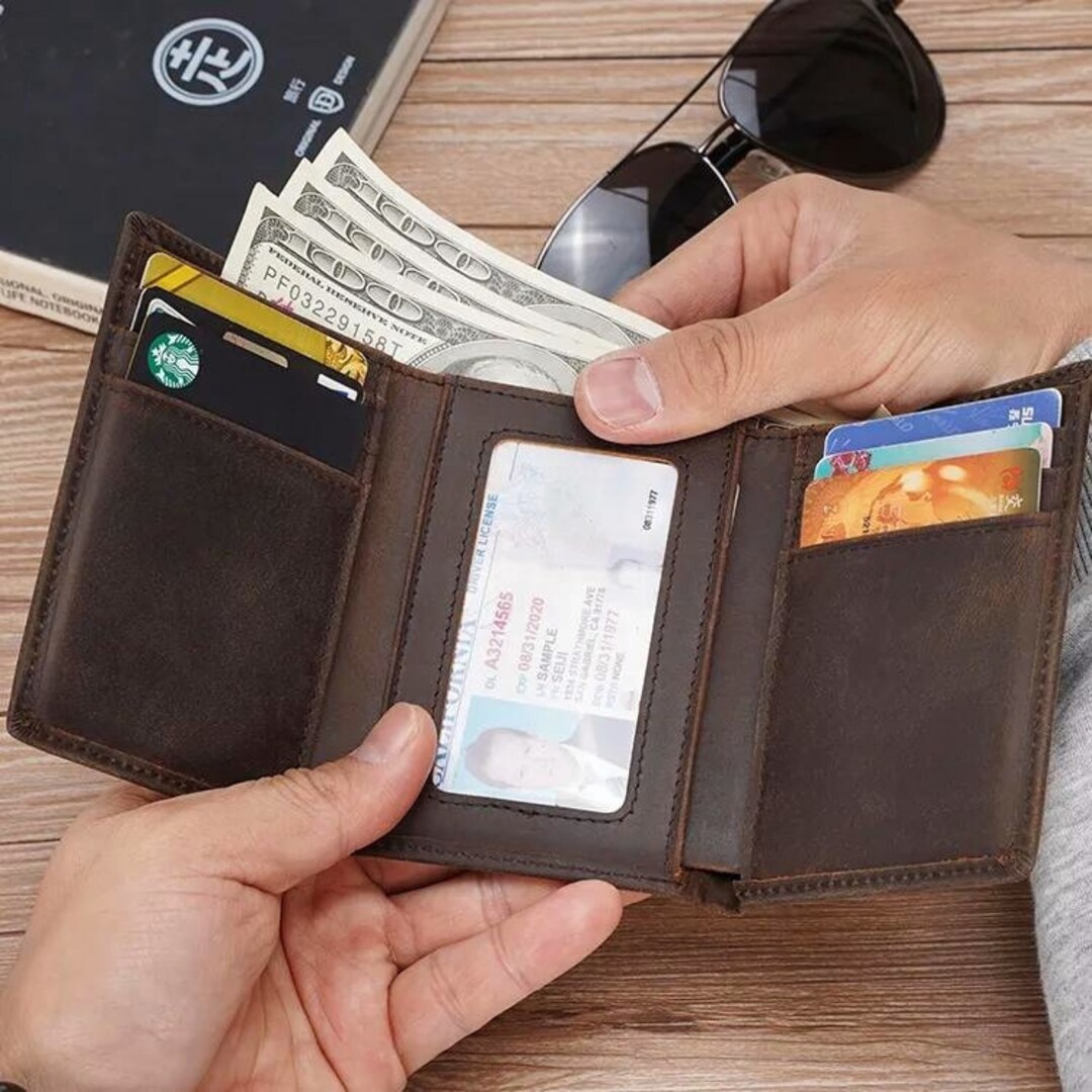 Perfect Leather Trifold Men's Wallet RFID Personalized Monogram ...