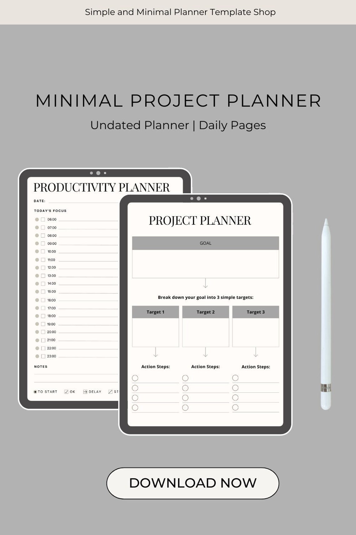 Project Planner Printable, Project Planner Template, Project Planner ...