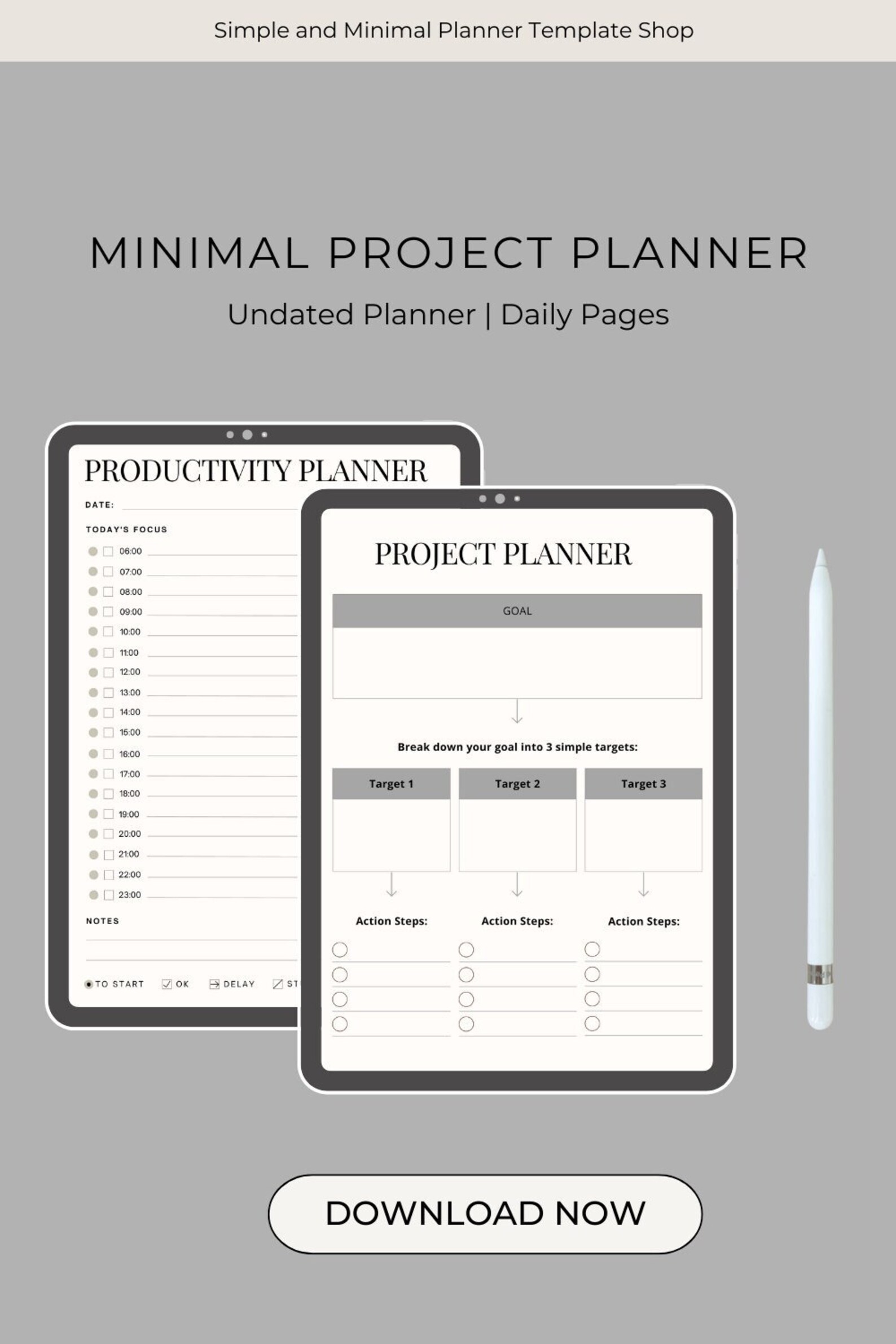 Project Planner Printable, Project Planner Template, Project Planner Digital, Project Planner ...