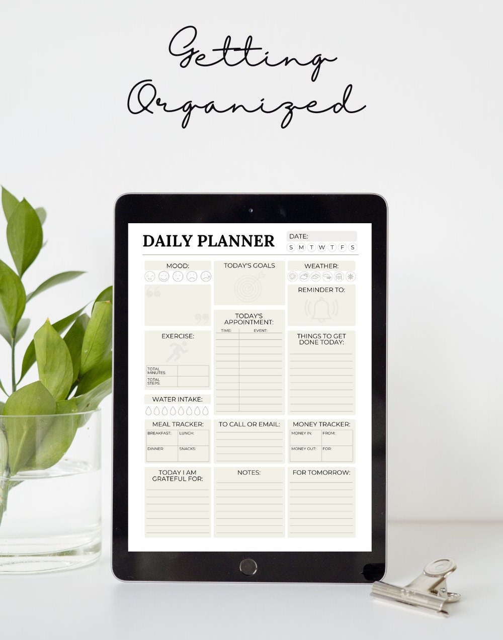 Minimalist Daily Planner Printable to Do List, Minimal Daily Schedule ...