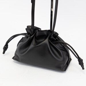 Genuine Leather Drawstring Clutch Bag - Etsy