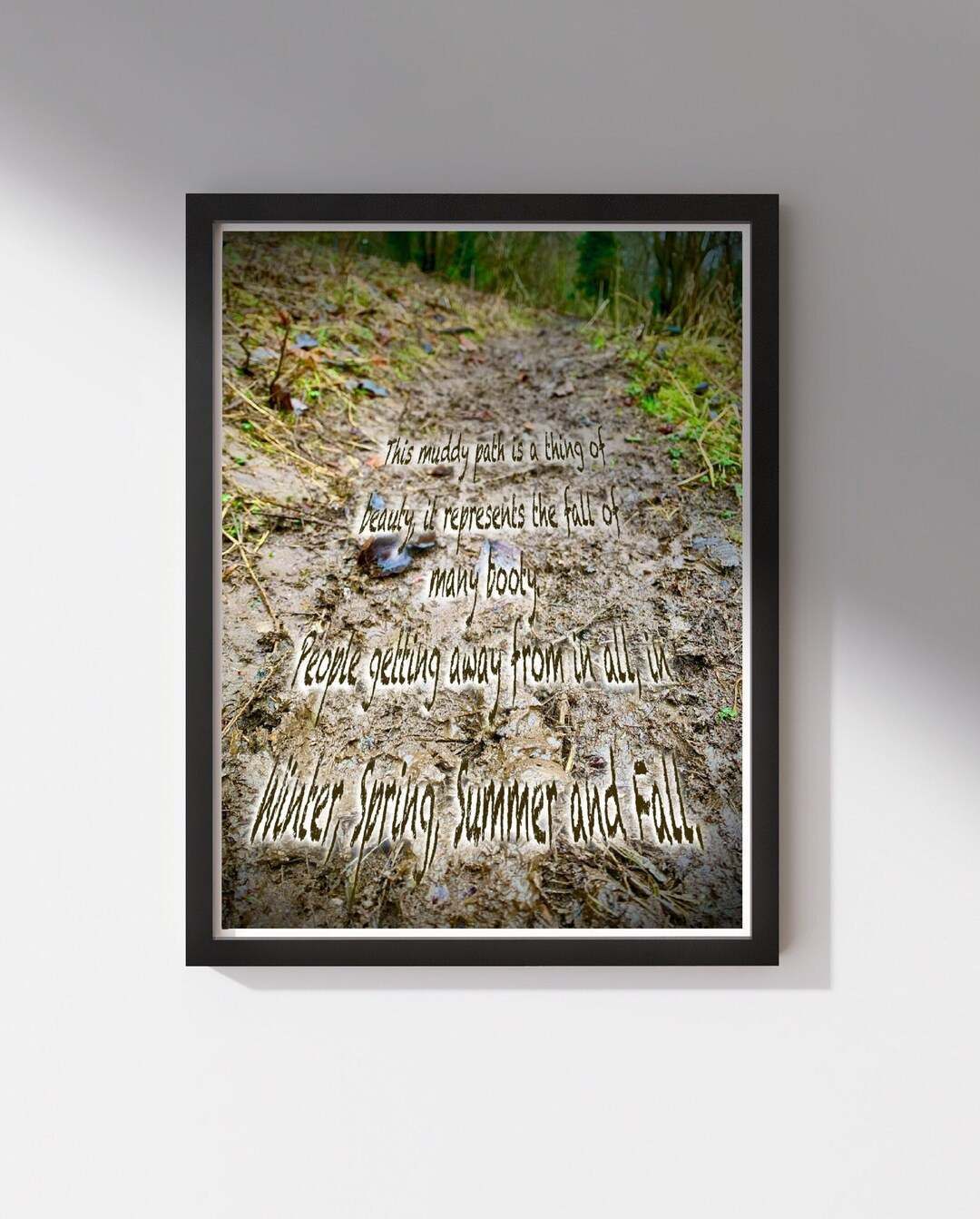 Mindfulness Poetry, Muddy Path, Nature Photography, DIGITAL Download ...