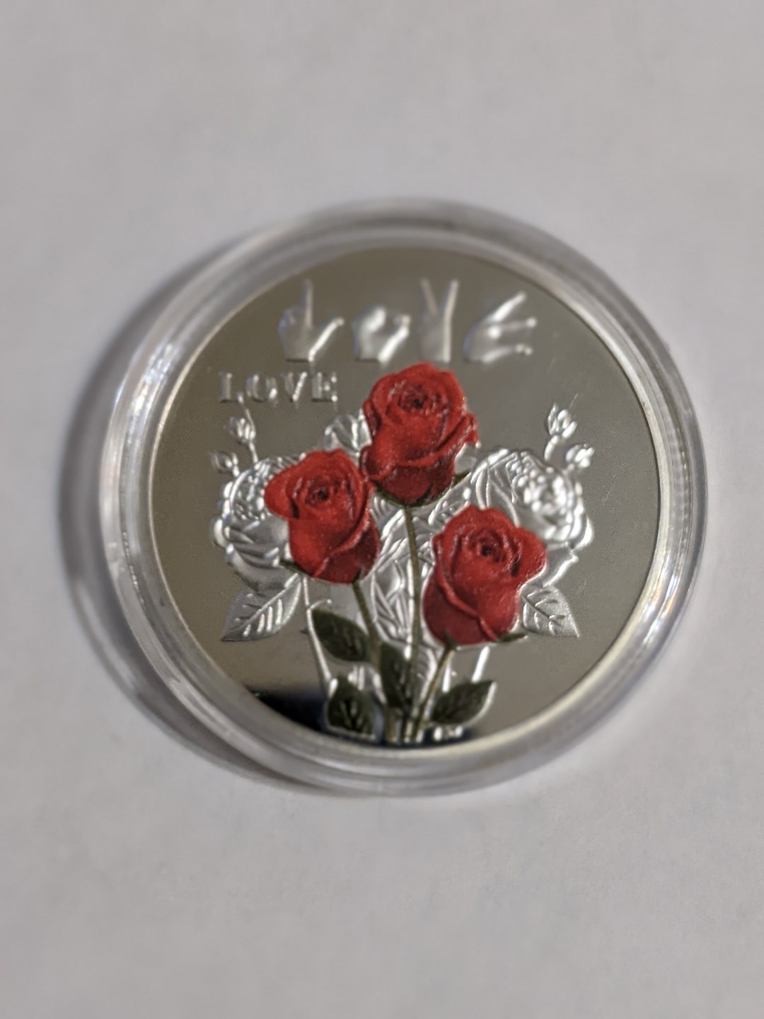 Roses Love Medallion Coin - Etsy