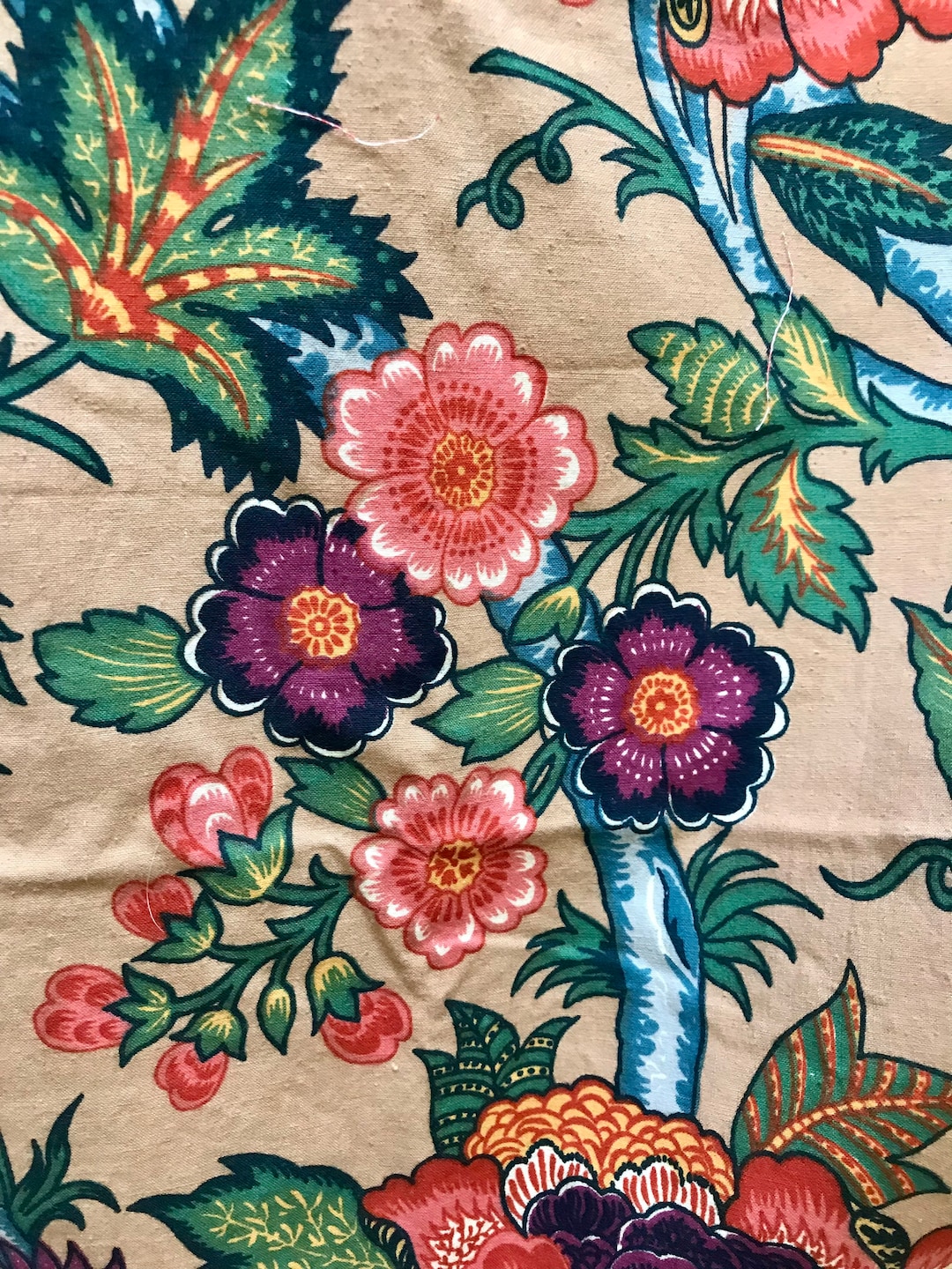 1970's Zepel Fabric, MANDALAY, RARE Discontinued Remnant,floral ...