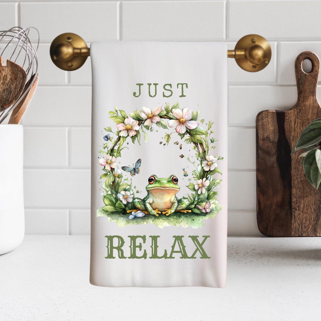 Frog Lover Kitchen Towel, Floral Toad, Farmhouse Decor - Etsy