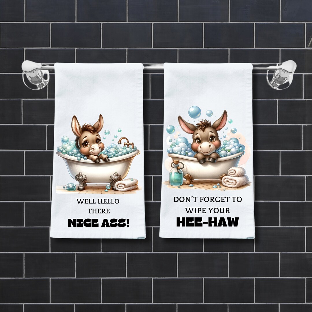Funny Donkey Bathroom Towel: Whimsical Decorative Towel - Etsy