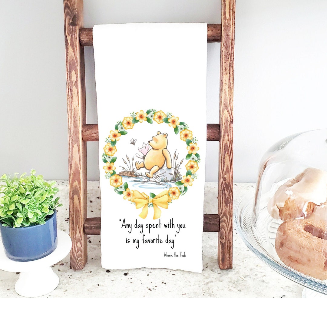 Classic Winnie-the-pooh Themed Tea Towel, Classic Pooh Honey Sentiment ...