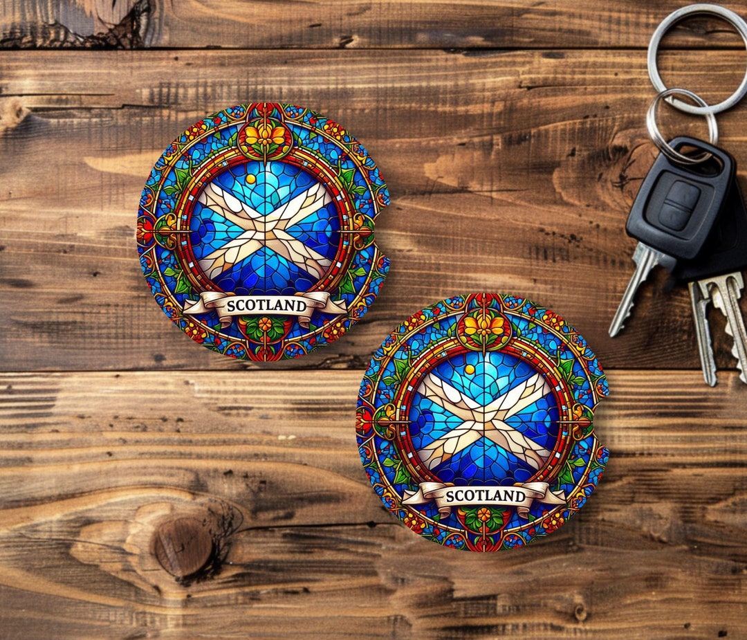 Scotland Flag Faux Stained Glass not Real Stained Glass Car Cup ...