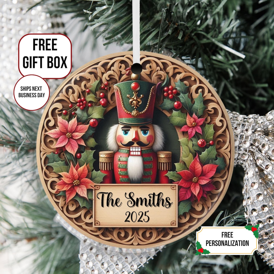 Personalized Ceramic Nutcracker Ornament: Custom Name, Holiday Keepsake ...