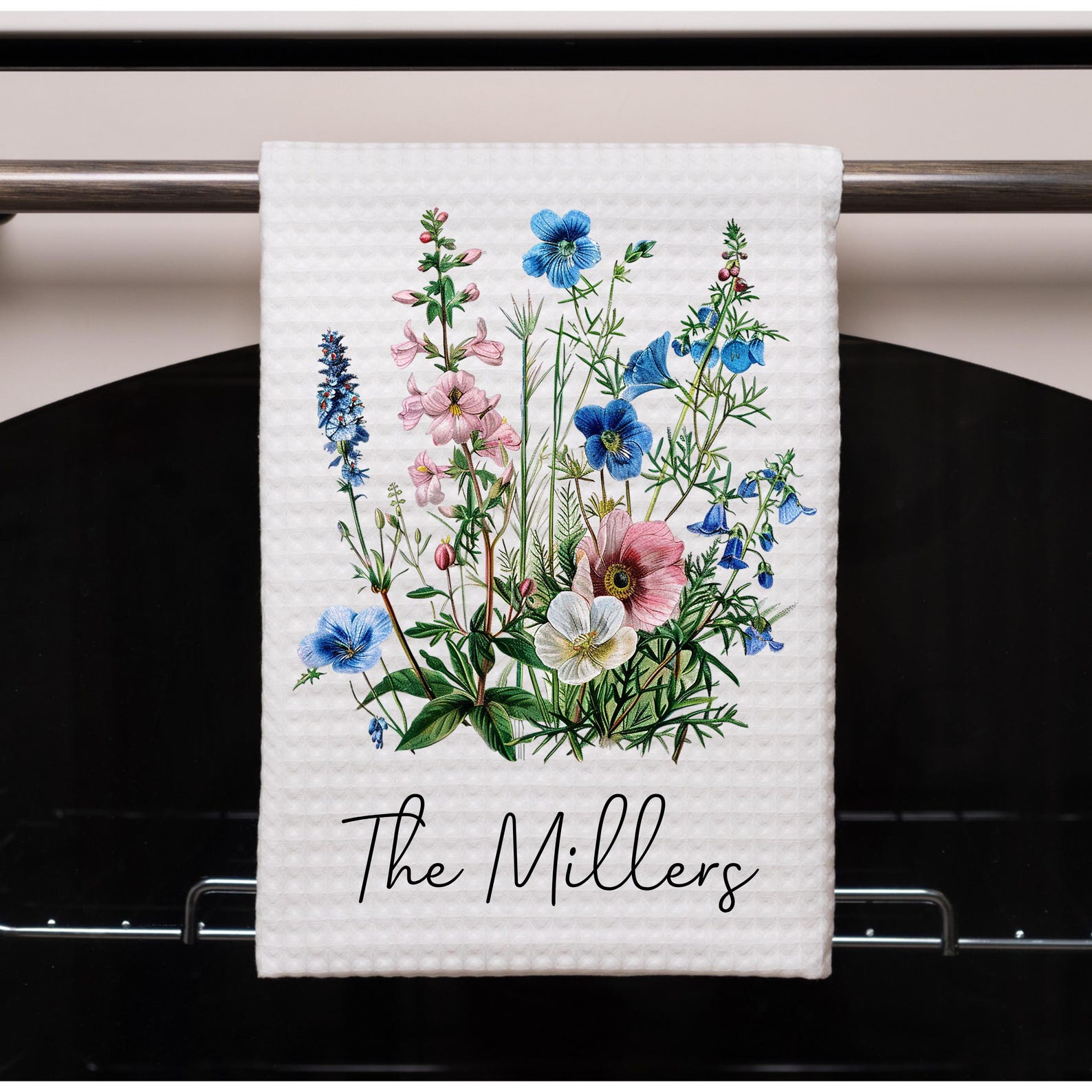 Personalized Wildflower Kitchen Towel: Floral Name, Farmhouse Decor - Etsy