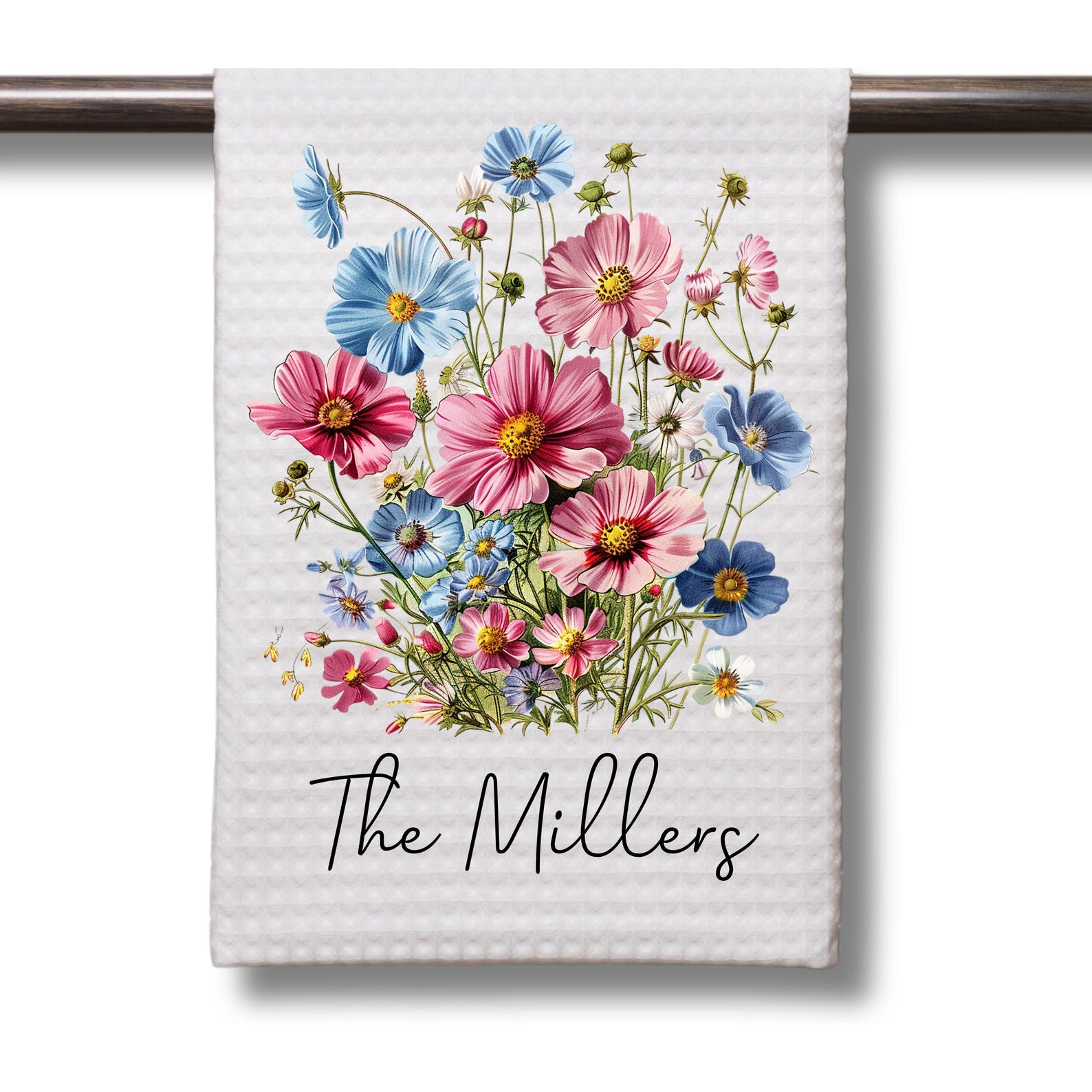 Personalized Wildflower Kitchen Towel: Floral Name, Farmhouse Decor - Etsy