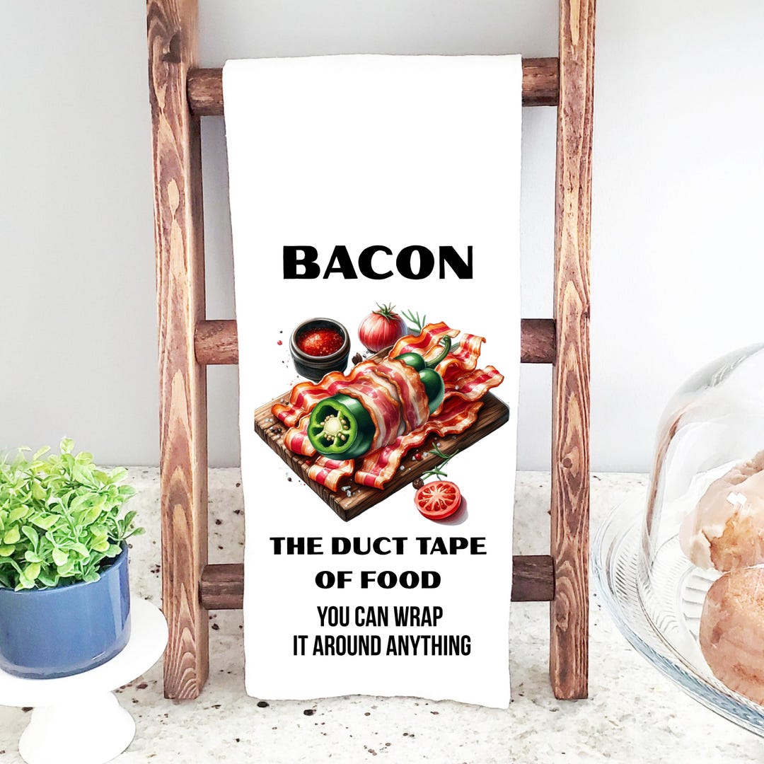 Funny Bacon Duct Tape Kitchen Towel: Chef Gift, Microfiber Waffle or ...