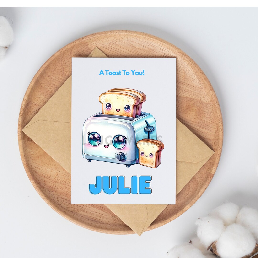 Personalized Funny Toaster Card, Funny Toast Birthday Celebration Card ...