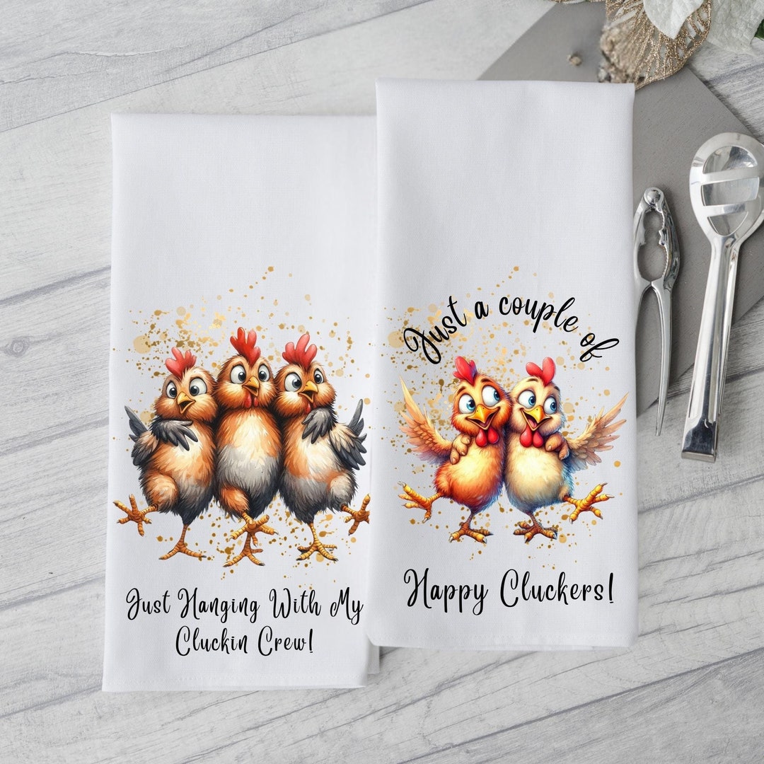 Funny Chicken Kitchen Towel: Besties Hen Gift, Hand Tea Dish Towel ...