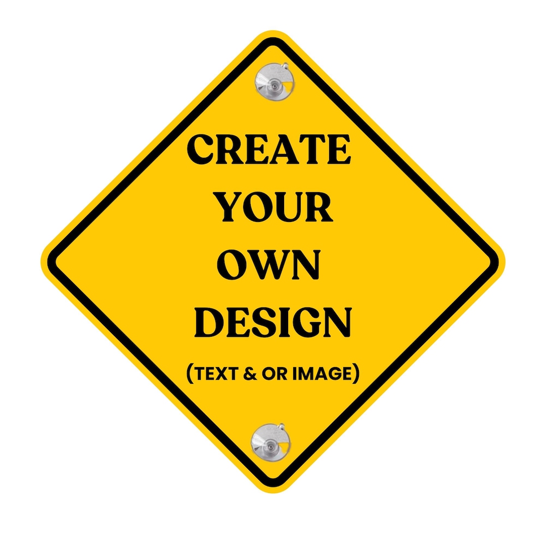 Custom Car Sign: Personalized Text & Image, Aluminum, 6" X 6" - Etsy