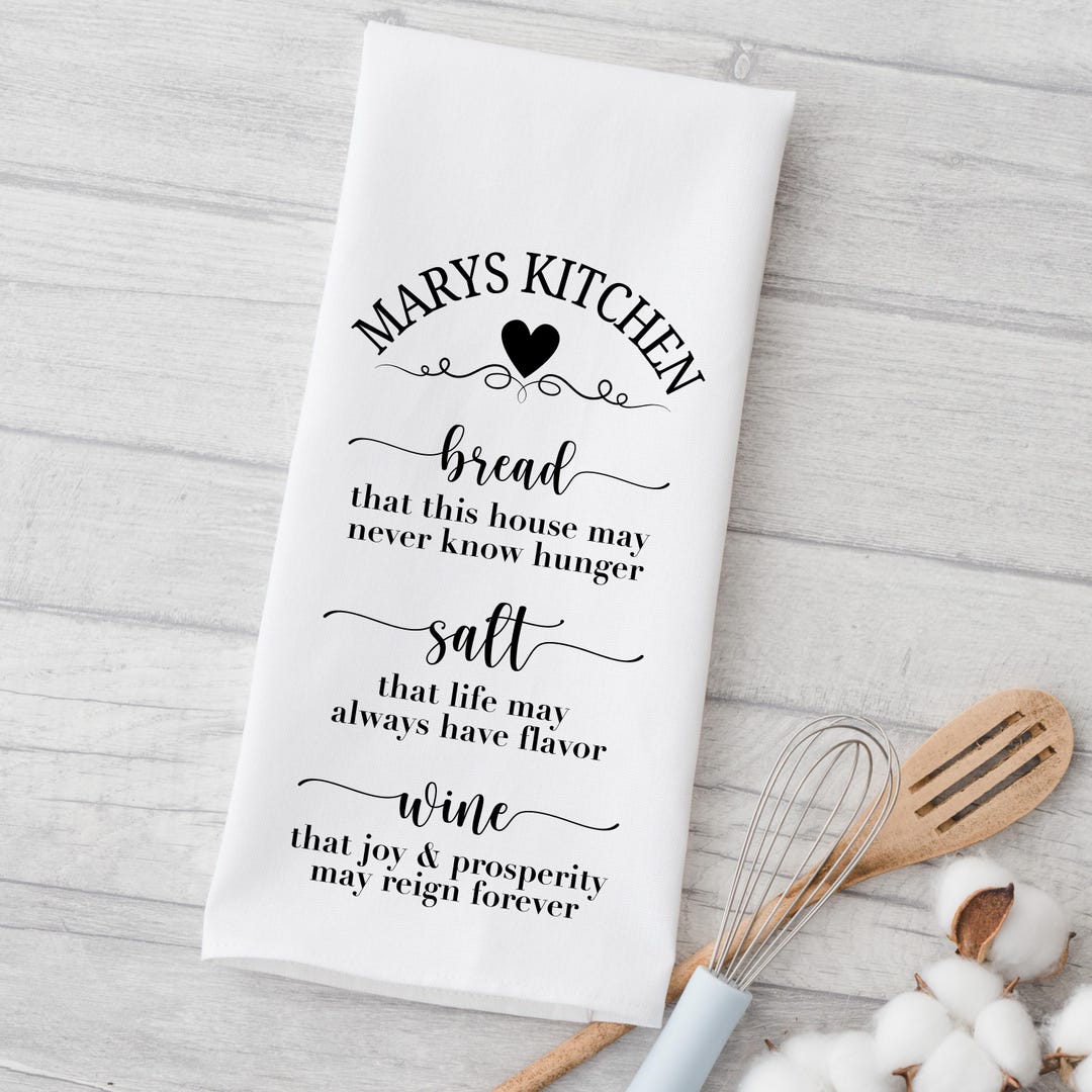 Personalized Blessing Kitchen Towel: Christian Farmhouse Decor ...