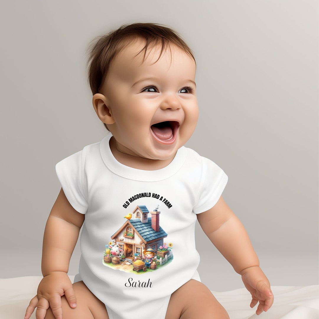 Personalized Old Macdonald Baby Suit Baby Nursery Rhyme Creeper, Baby ...
