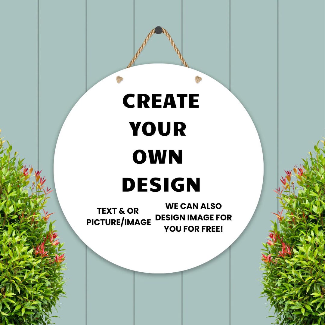 Custom Round Door Sign: Personalized Text & Image, Welcome Decor - Etsy
