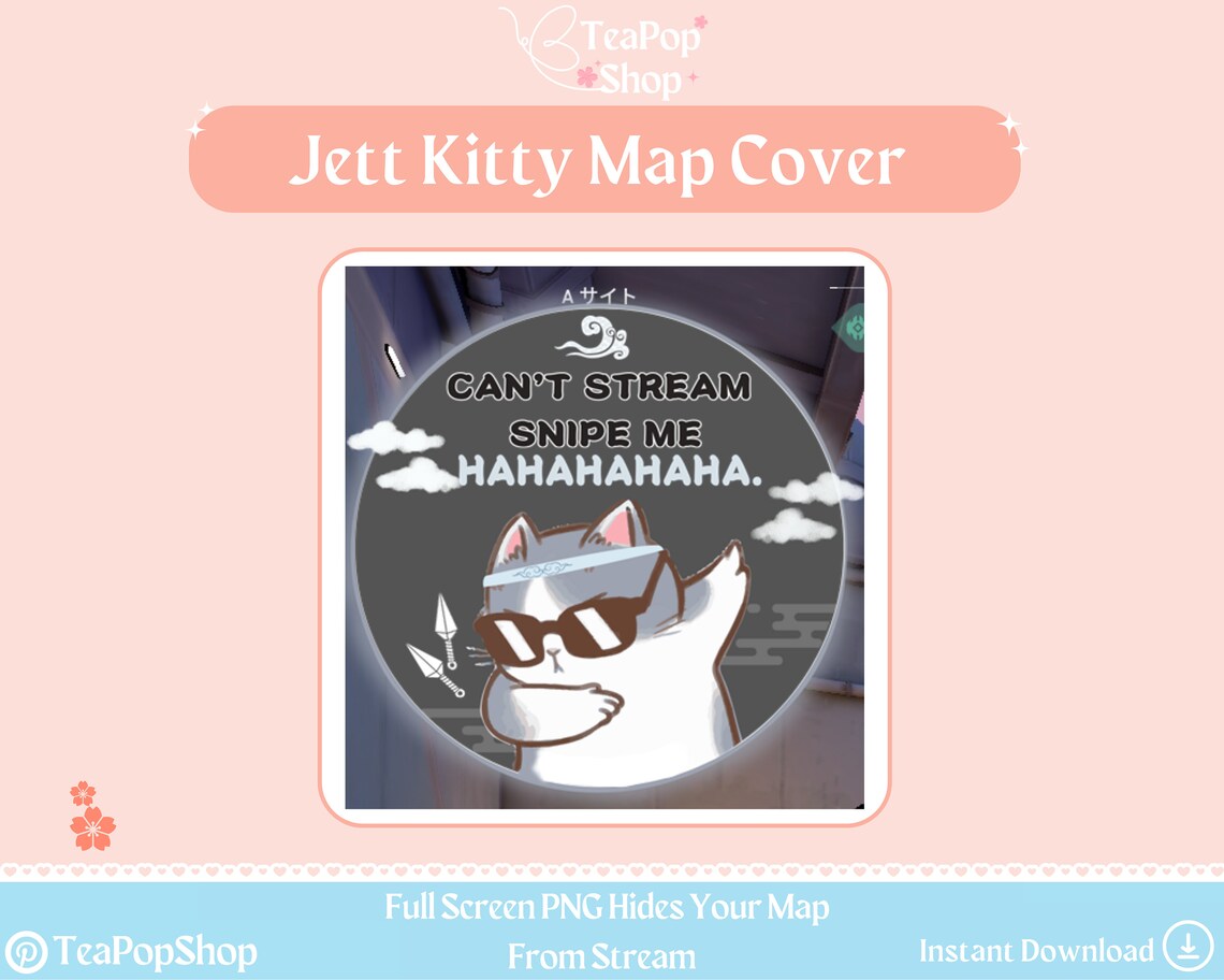 Map Cover for Valorant Jett Kitty Kunai| Valorant Overlay | HUD Customizable | Valorant Jett ...