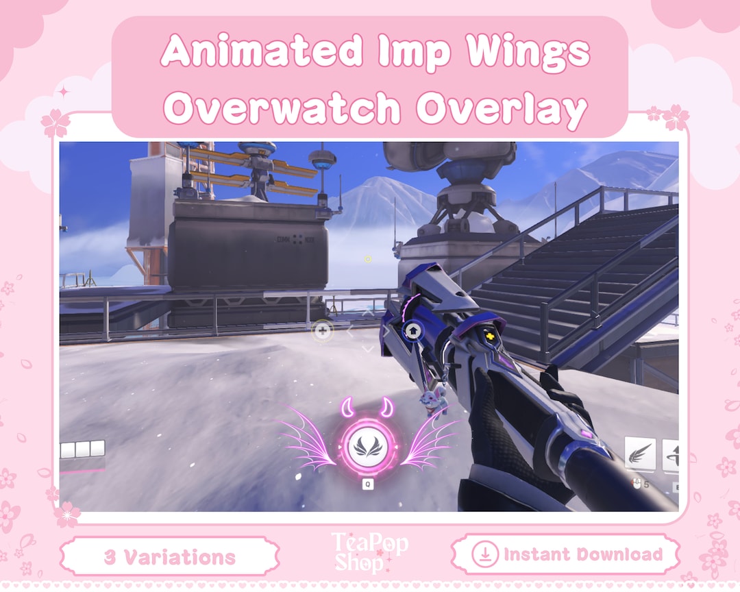 ANIMATED Pink Imp Devil Wings Overwatch Overlay Customizable Twitch Overlay | Pink | Kawaii ...