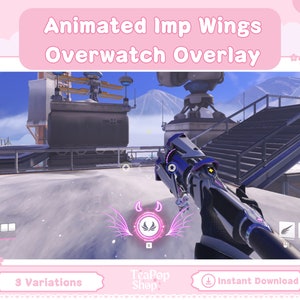 ANIMATED Pink Imp Devil Wings Overwatch Overlay Customizable Twitch ...