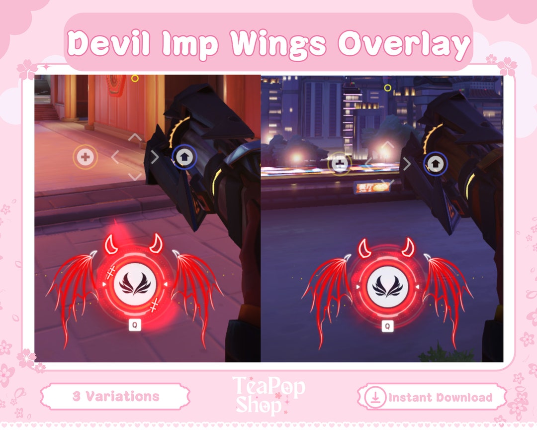 Red Imp Devil Mercy Wings Overwatch Overlay Customizable Twitch Overlay ...