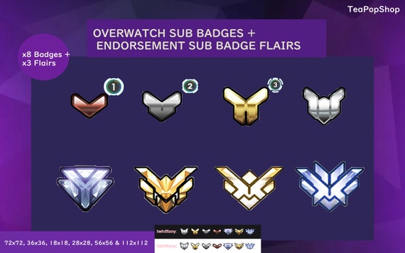 Overwatch Ranked Badges Plus Endorsement Level Sub Flair Etsy