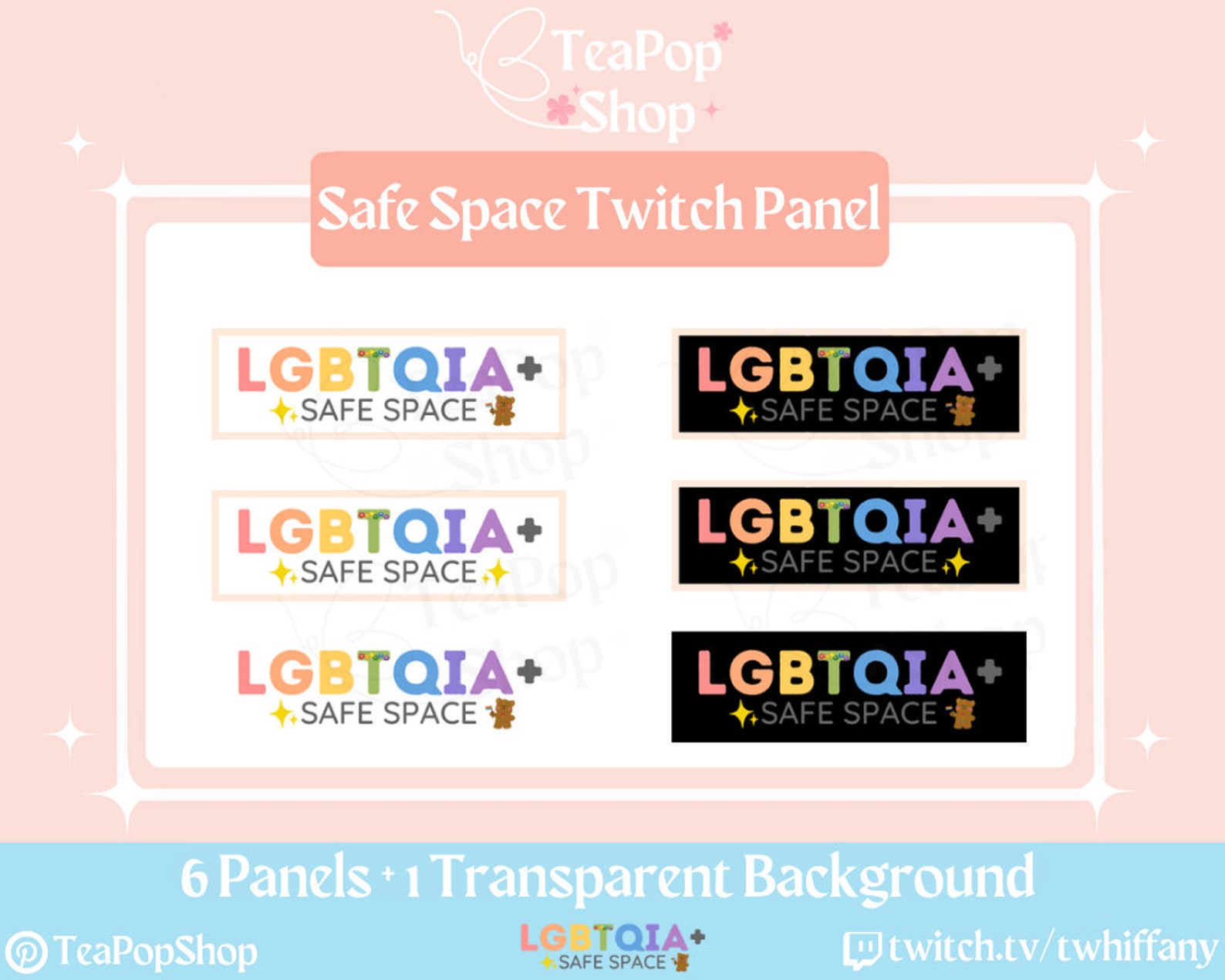 LGBTQIA+ Safe Space Twitch Panel: Customizable Stream Overlay (digital ...