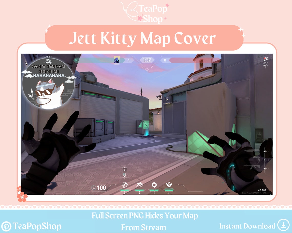 Map Cover for Valorant Jett Kitty Kunai| Valorant Overlay | HUD Customizable | Valorant Jett ...