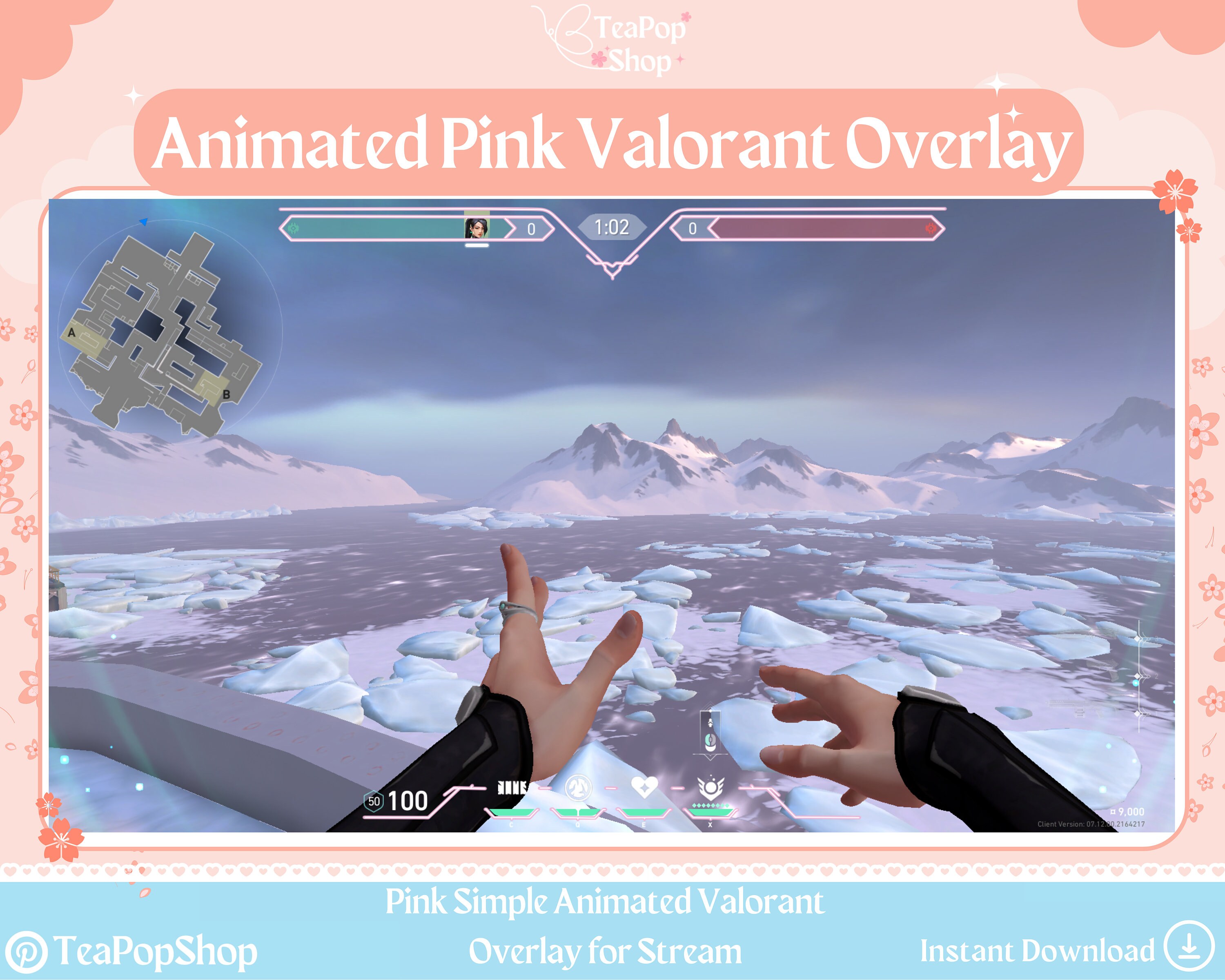 Pink Animated Valorant Overlay HUD Customizable Cute Stream Pink ...