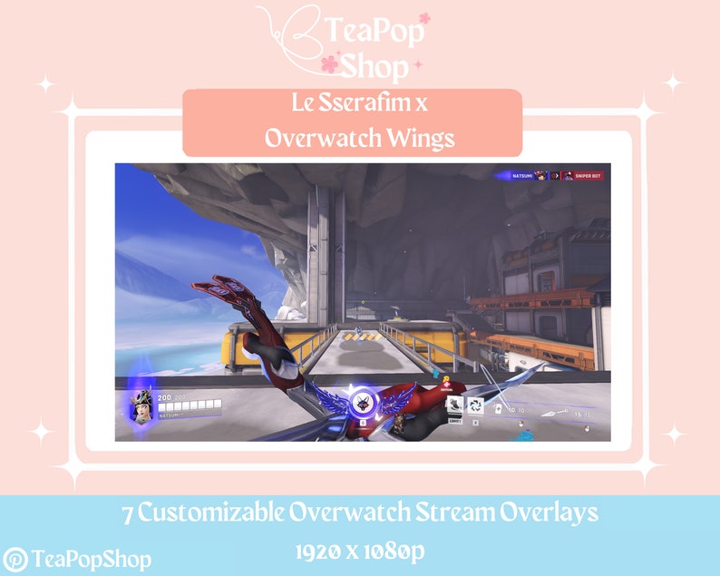 Le Sserafim KPOP Collab With Overwatch Stream Overlay Screen Kiriko DVA ...