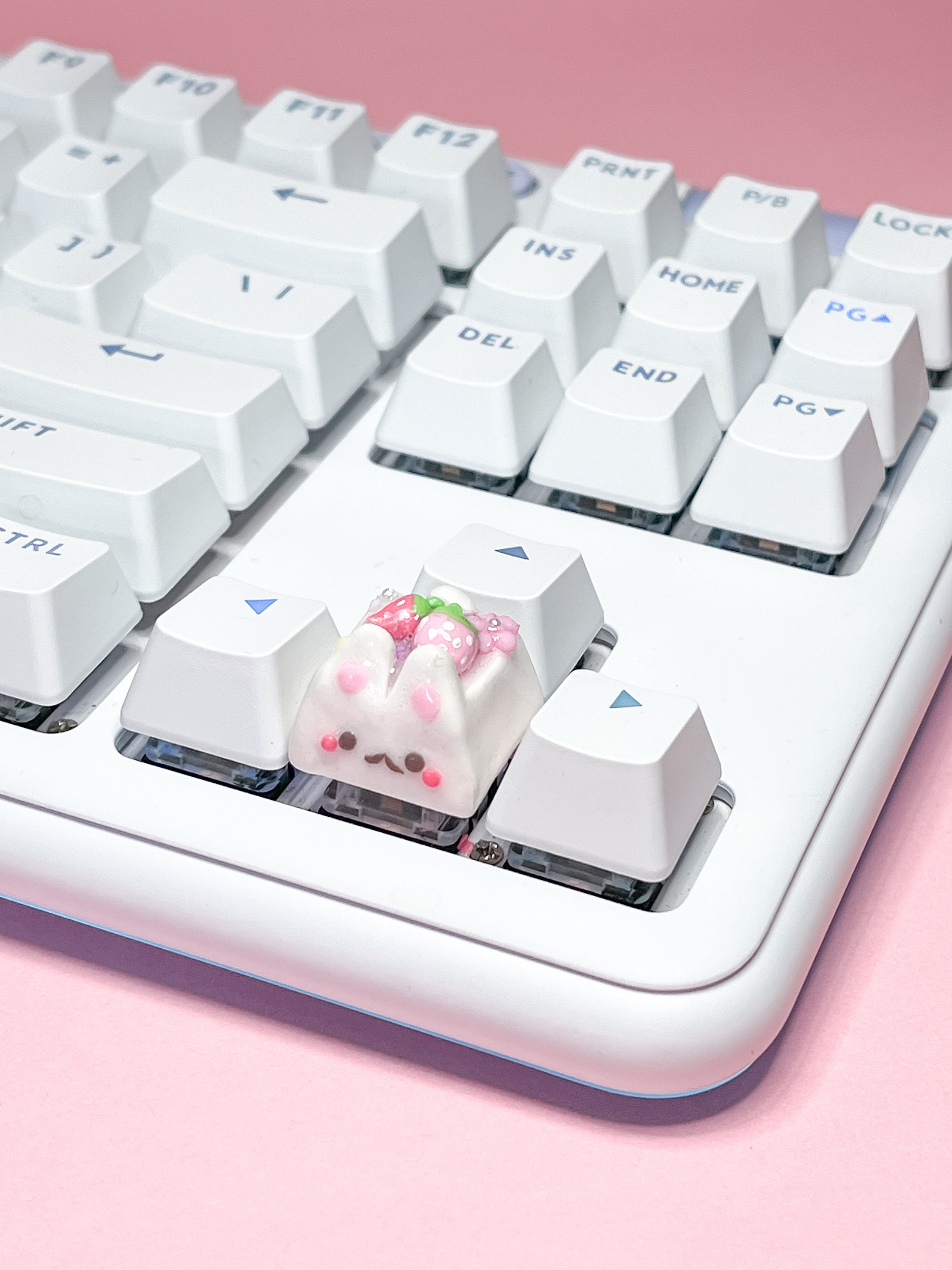 Strawberry Bunny Rabbit Artisan Handmade Keycap for Mechanical ...