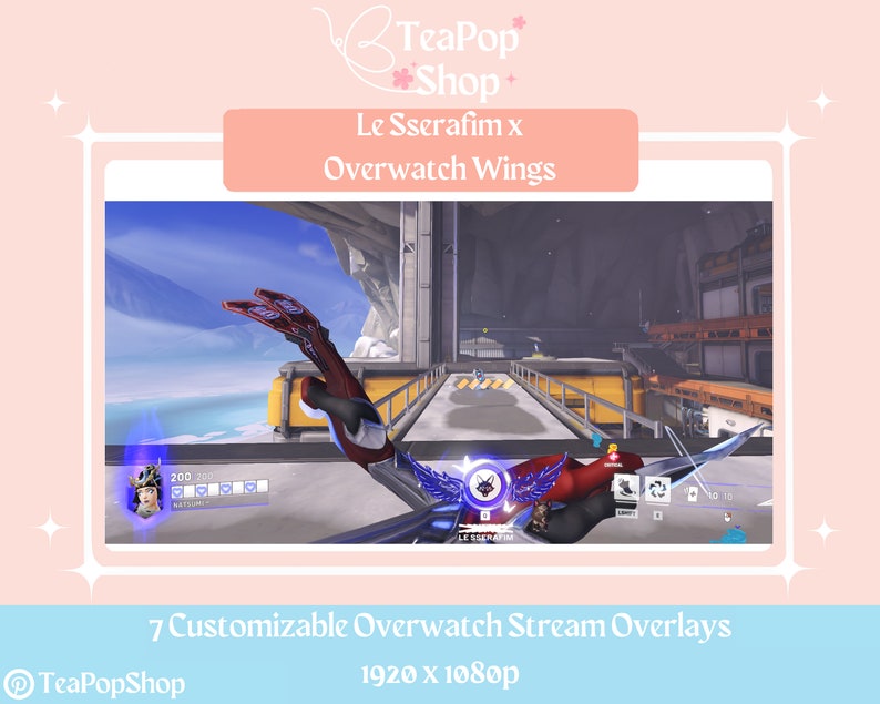 Le Sserafim KPOP Collab With Overwatch Stream Overlay Screen Kiriko DVA ...