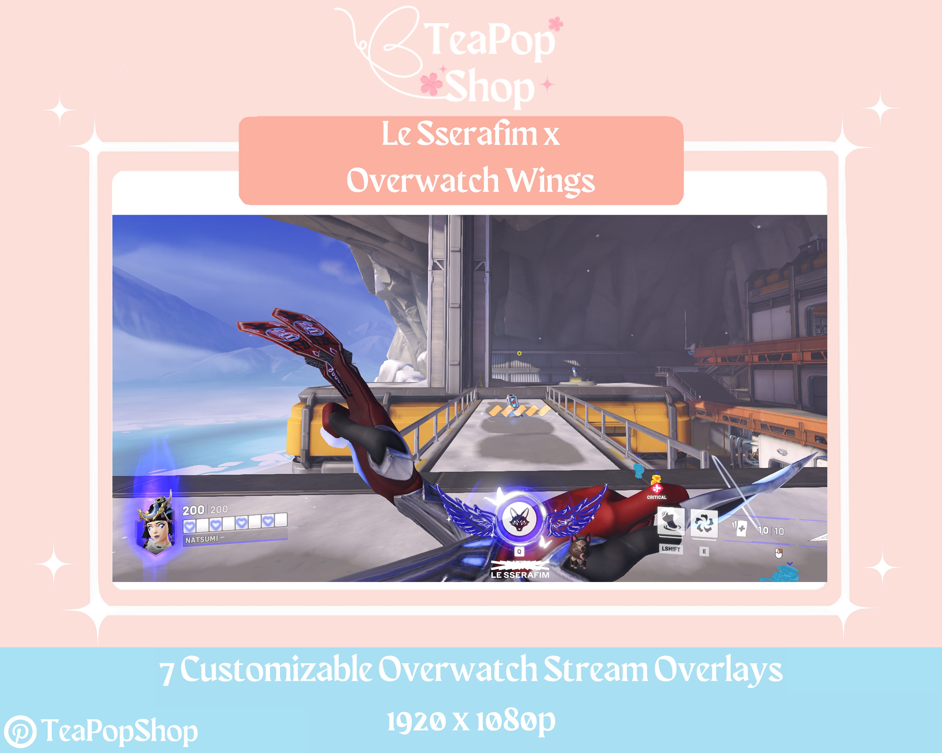 Le Sserafim KPOP Collab With Overwatch Stream Overlay Screen Kiriko DVA ...