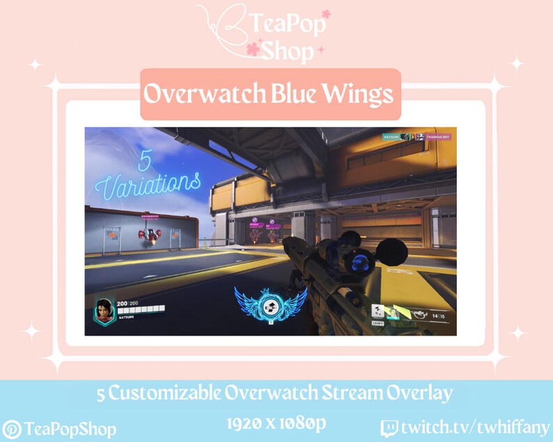 Blue Wings Overwatch Overlay Customizable Twitch Overlay | Blue ...