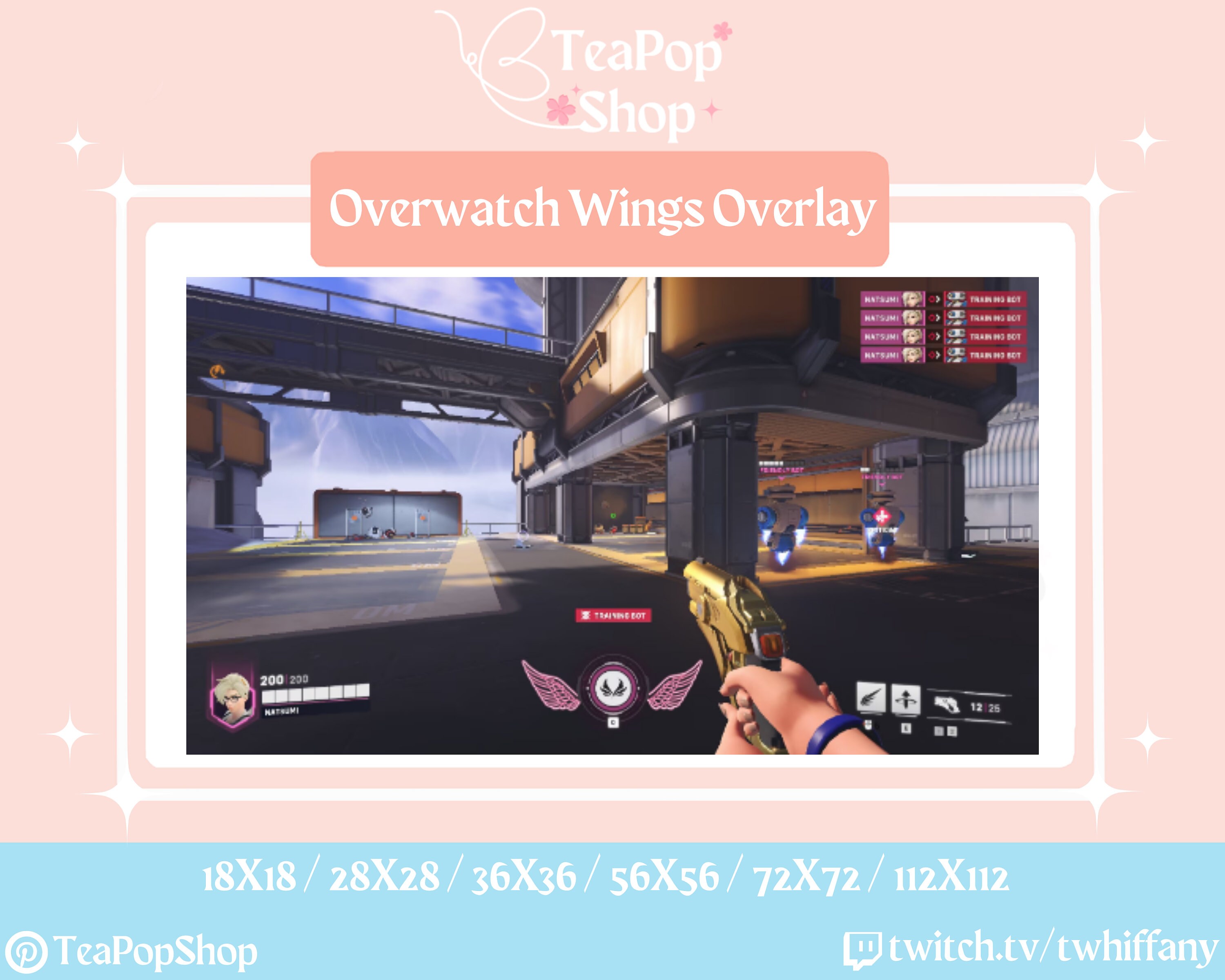 Pink Halo Overwatch Overlay Customizable Twitch Overlay Package Pink ...