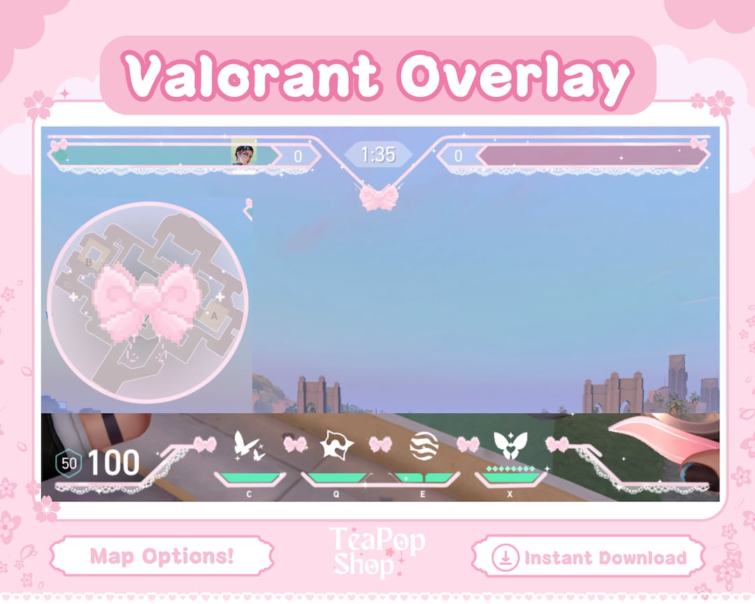 Pink Cute Core Valorant Overlay | HUD Customizable | Valorant Clove ...