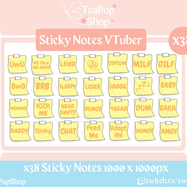 Sticky Note Vtuber Assets - Etsy
